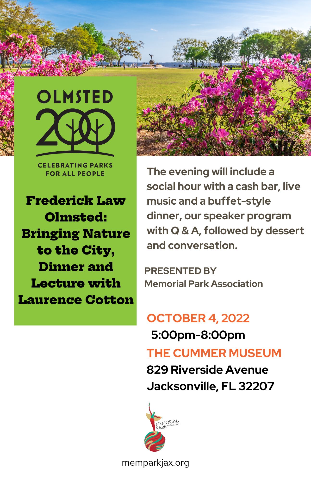 Frederick Law Olmsted: Bringing Nature To The City, Dinner And Lecture ...